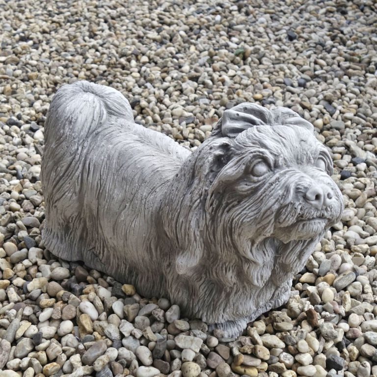 Maltezer Leeuwtje. Betonnen tuinbeeld voor in uw tuin.